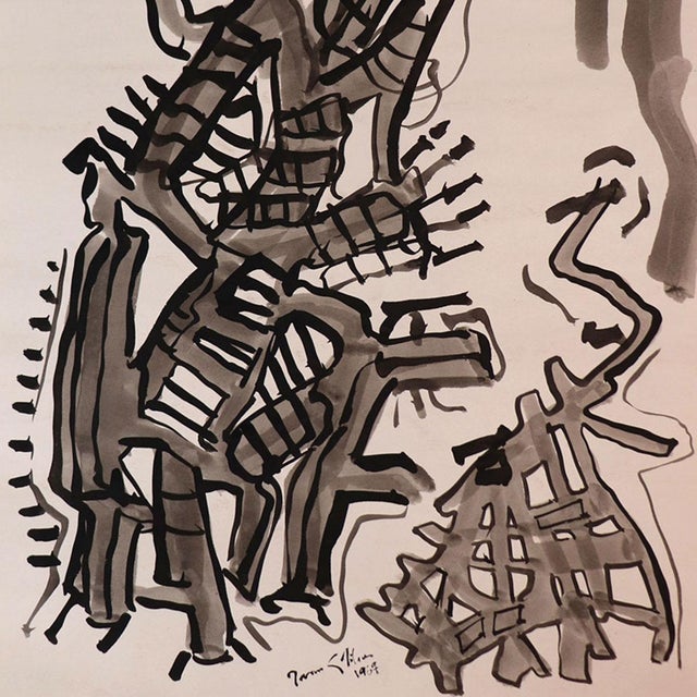 American Ivan Wilson Painting on Paper, Abstract | Chairish