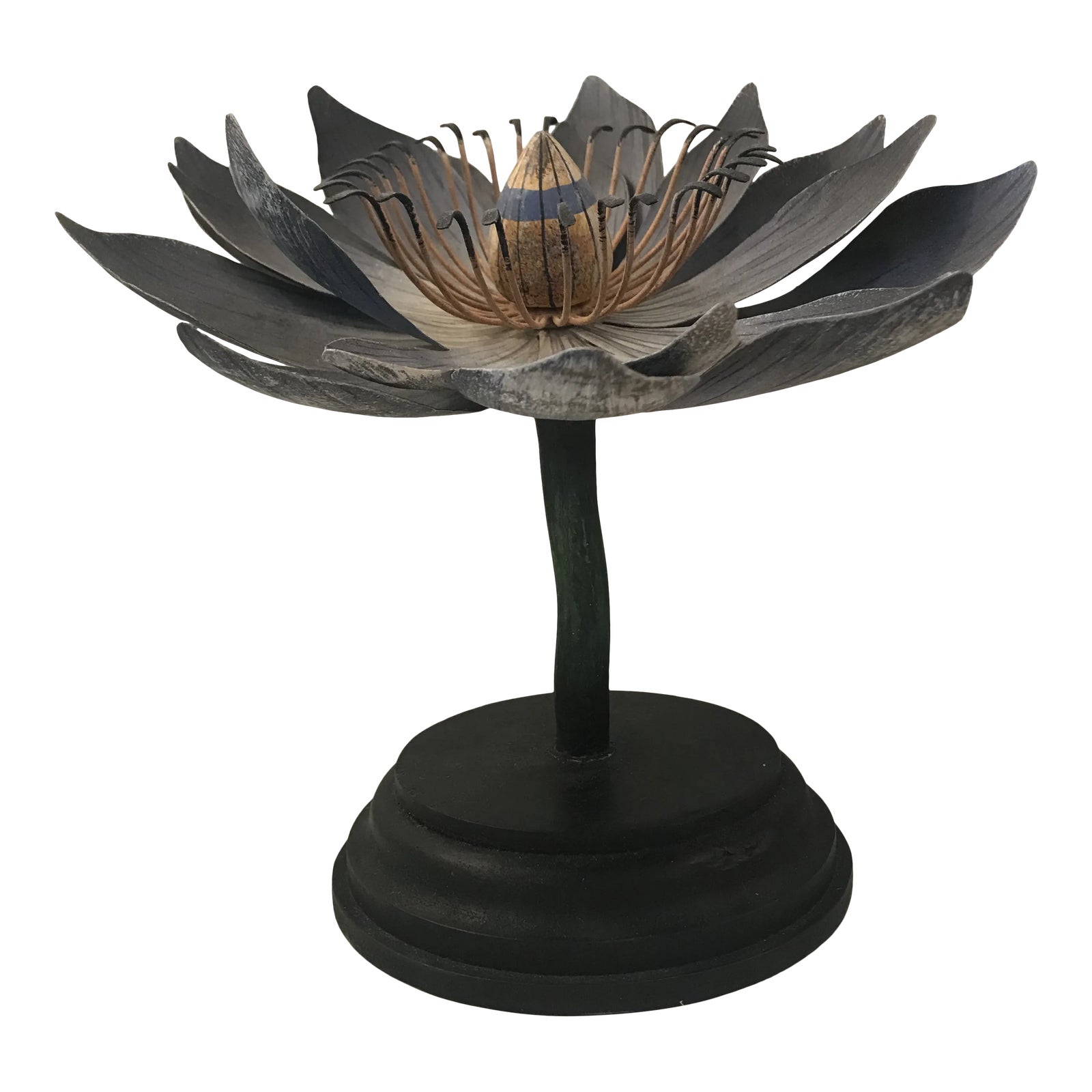 Bliss Home and Designs Egyptian Water Lily Statue | Chairish