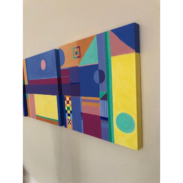 Contemporary Abstract Triptych of Paintings | Chairish