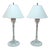 Vintage Light Blue Iron and Brass Table Lamps - a Pair | Chairish