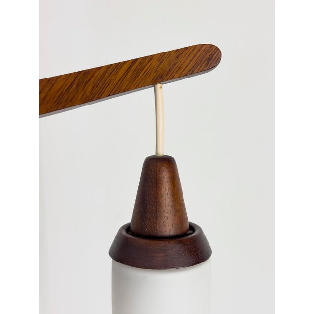 Wall Light in Teak and Opaline Glass, 1960s | Chairish
