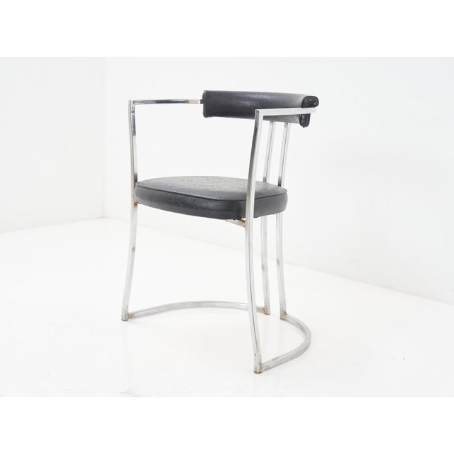 Barrel Back Vinyl Arm Chair, 1970s | Chairish