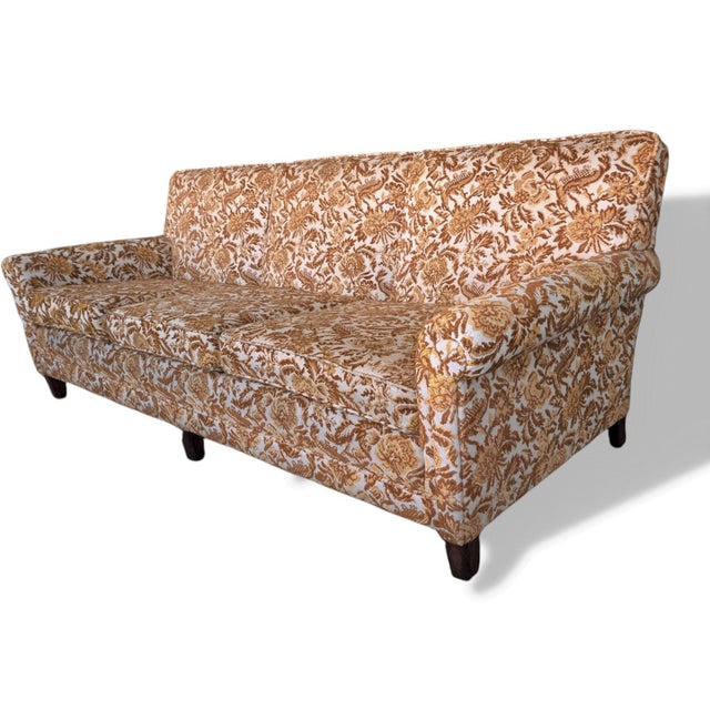 Red And Gold Brocade Sofa | Baci Living Room