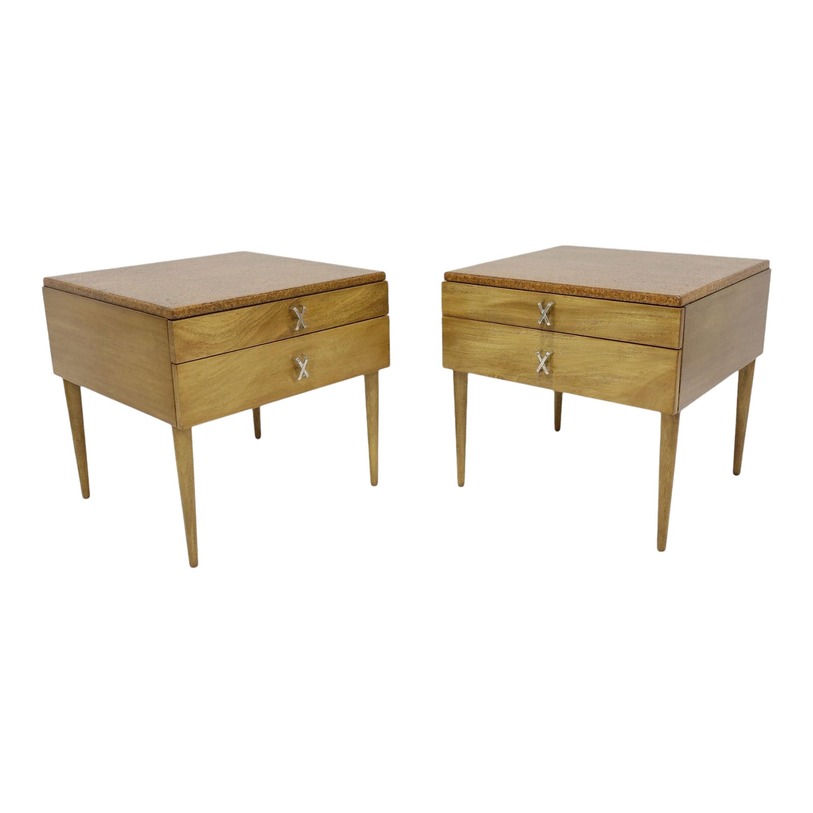 Mid 20th Century Paul Frankl Cork Nightstands for Johnson Furniture ...