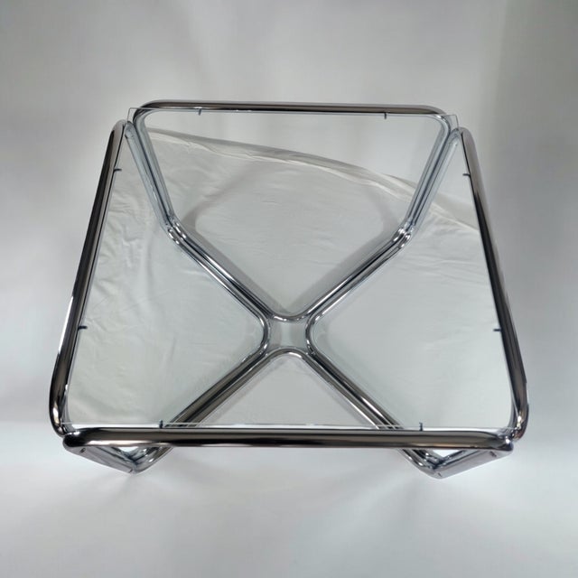 Mid 20th Century Chrome Tube Side Table Glass Top | Chairish