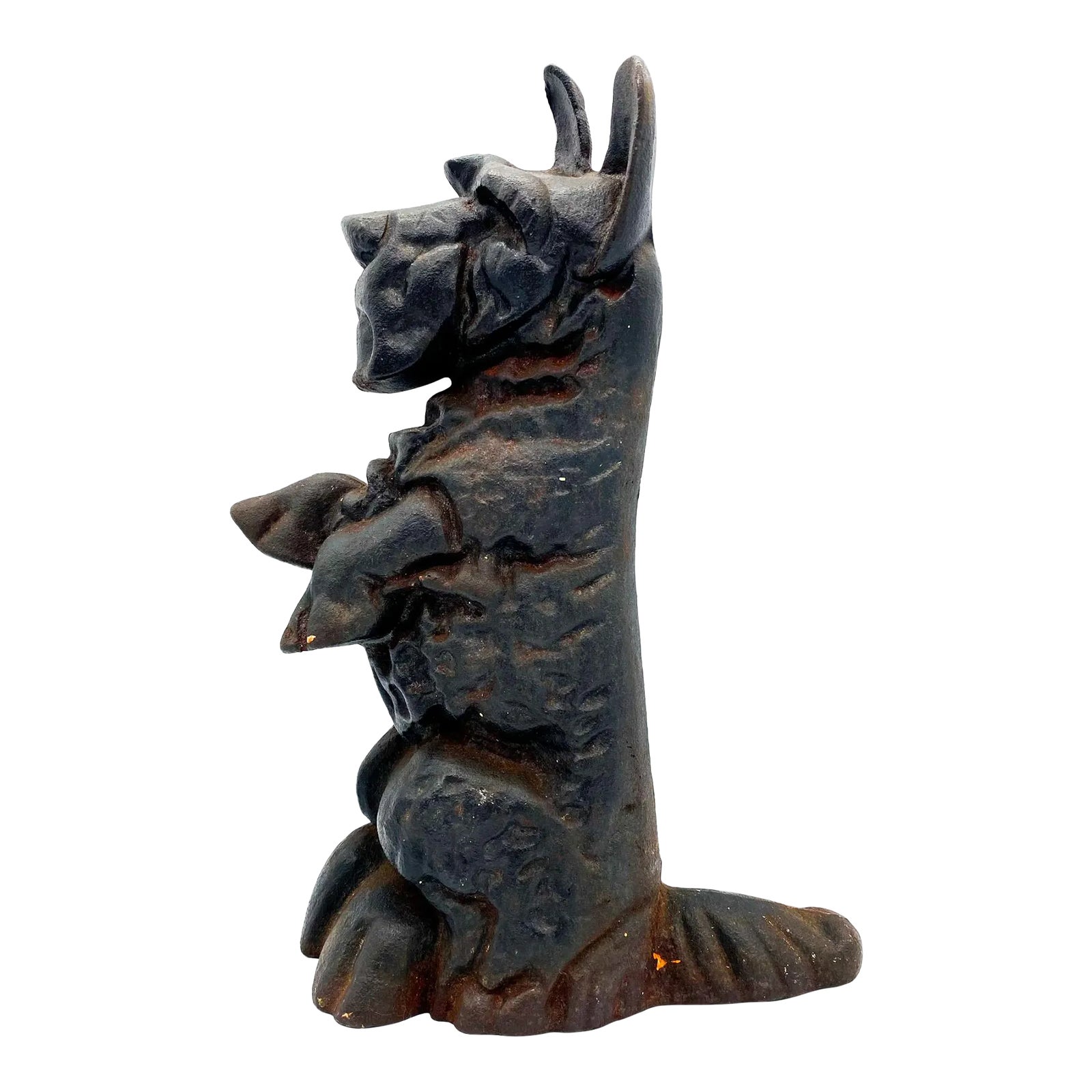 Oversized Early 20th Century Black Cast Iron Scotty Dog Door Stop ...