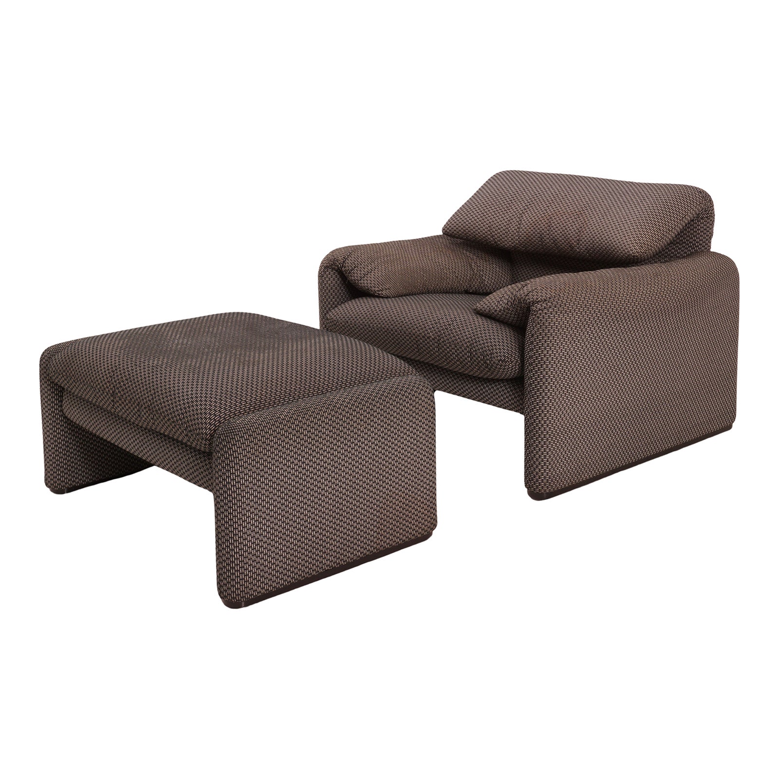 Maralunga Chair & Ottoman by Vico Magistretti, 1970s - 2 Pieces | Chairish