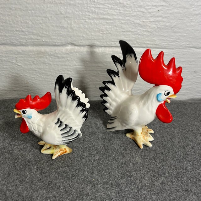 Late 20th Century Vintage Ucagco Ceramic Roosters - Set of 2 | Chairish