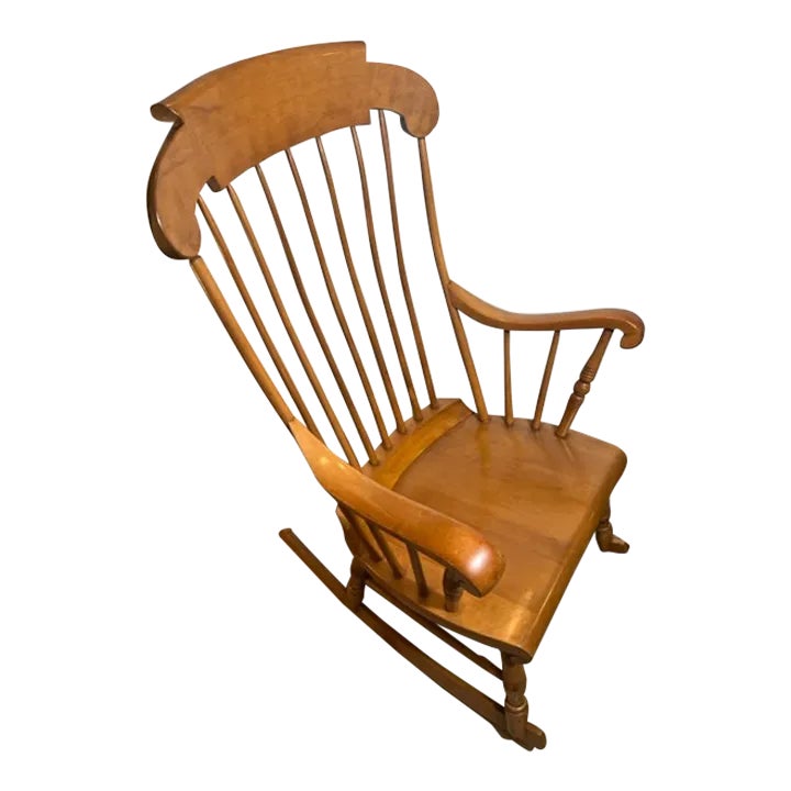 1970s Vintage Bent Brothers Maple Rocking Chair | Chairish