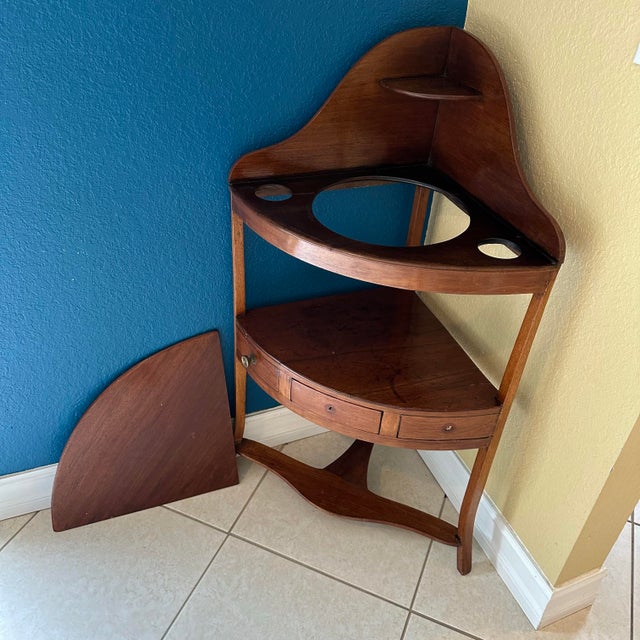 19th Century Corner Washstand Table | Chairish