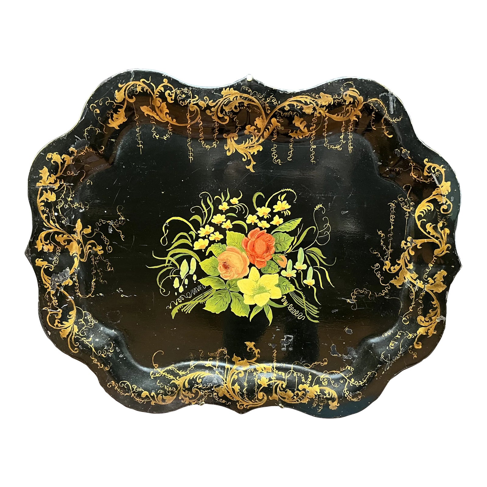 Late 19th Century Tole Tray - Large | Chairish