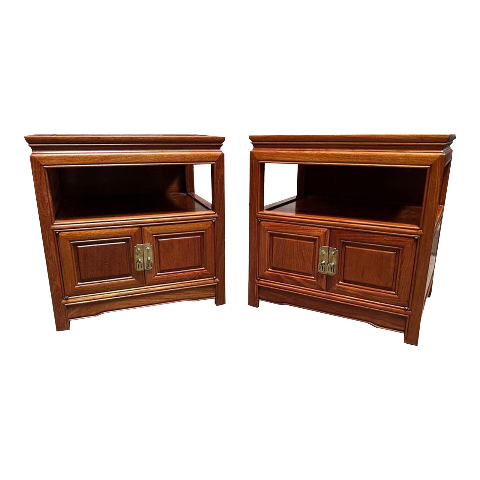 Mid 20th Century Pair of Vintage Rosewood Night Stands | Chairish