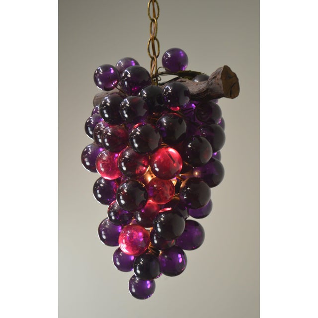 1960's Vintage Purple Lucite Acrylic Hanging Grapes Chandelier Light ...