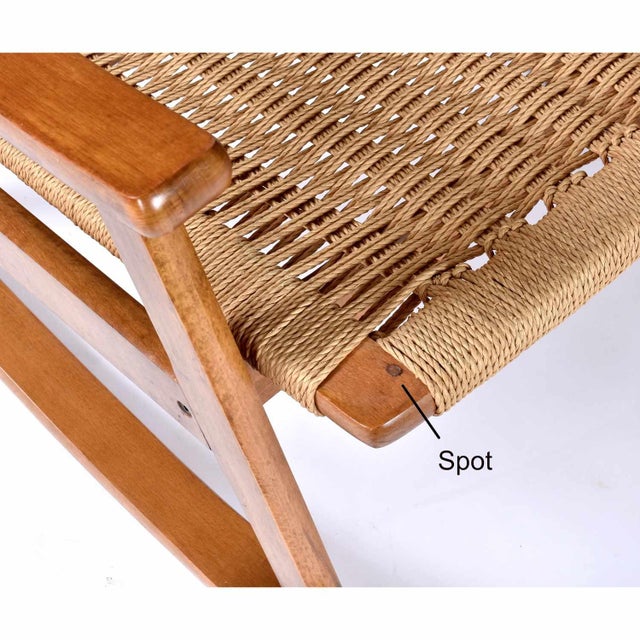 Mid-Century Modern Danish Modern Hans Wegner Style Woven Rope Rocking ...