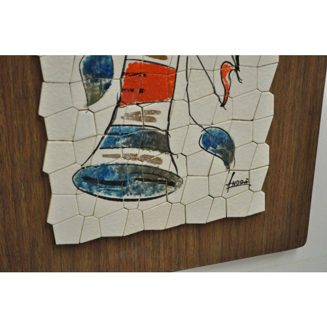 Vintage Andre Mid-Century Modernist Abstract Music Instrument Tile Wall ...