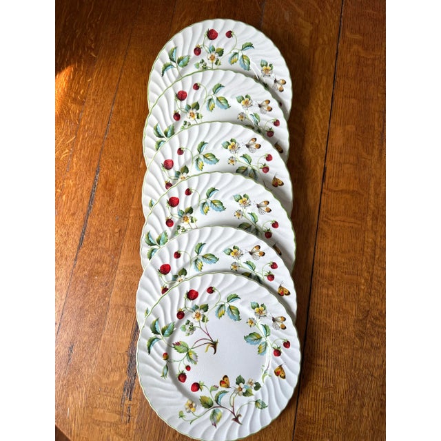 Vintage James Kent Strawberry & Butterflies Salad Plates- Set of 6 ...