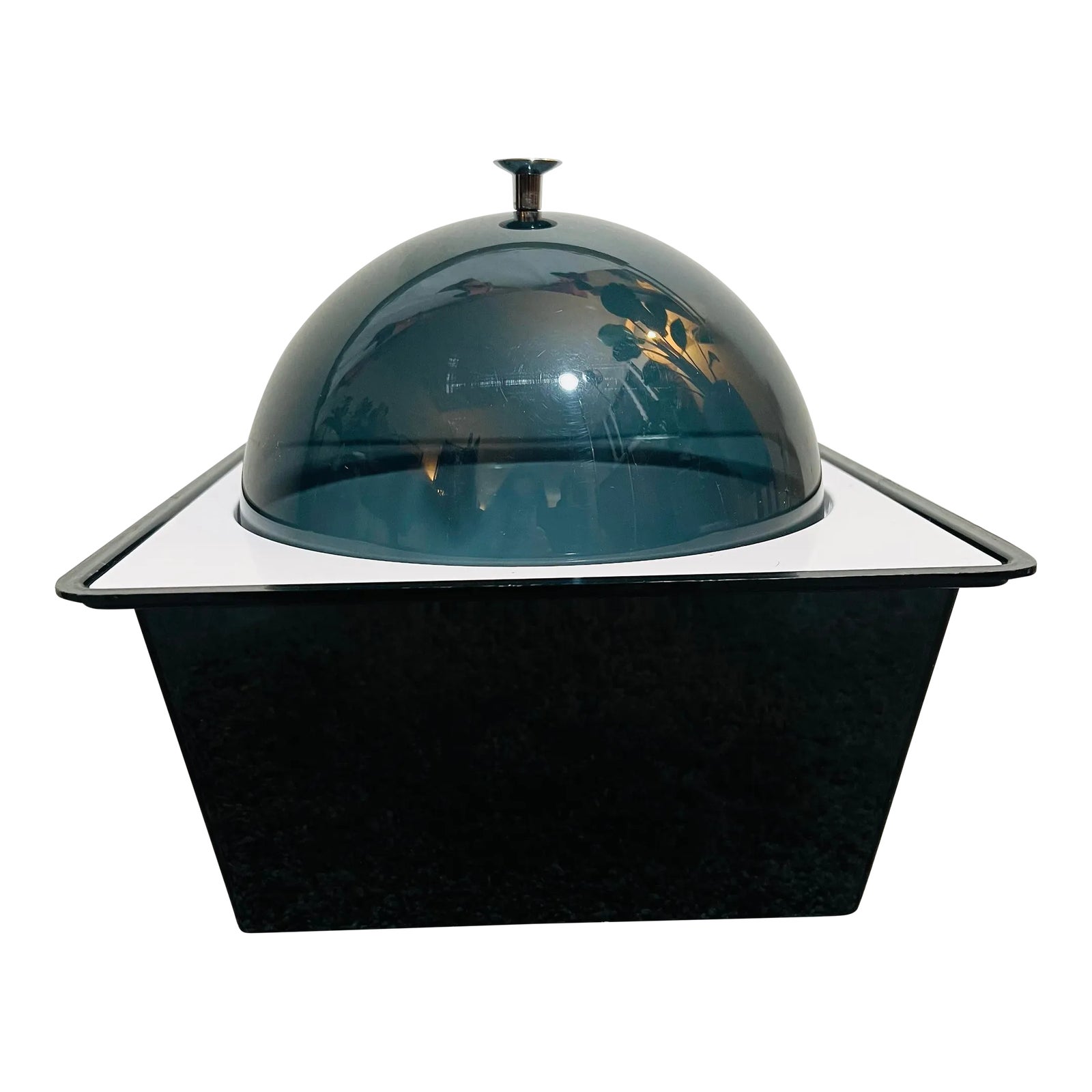 Mid Century Space Age Smoked Lucite Ice/Chill Bucket | Chairish