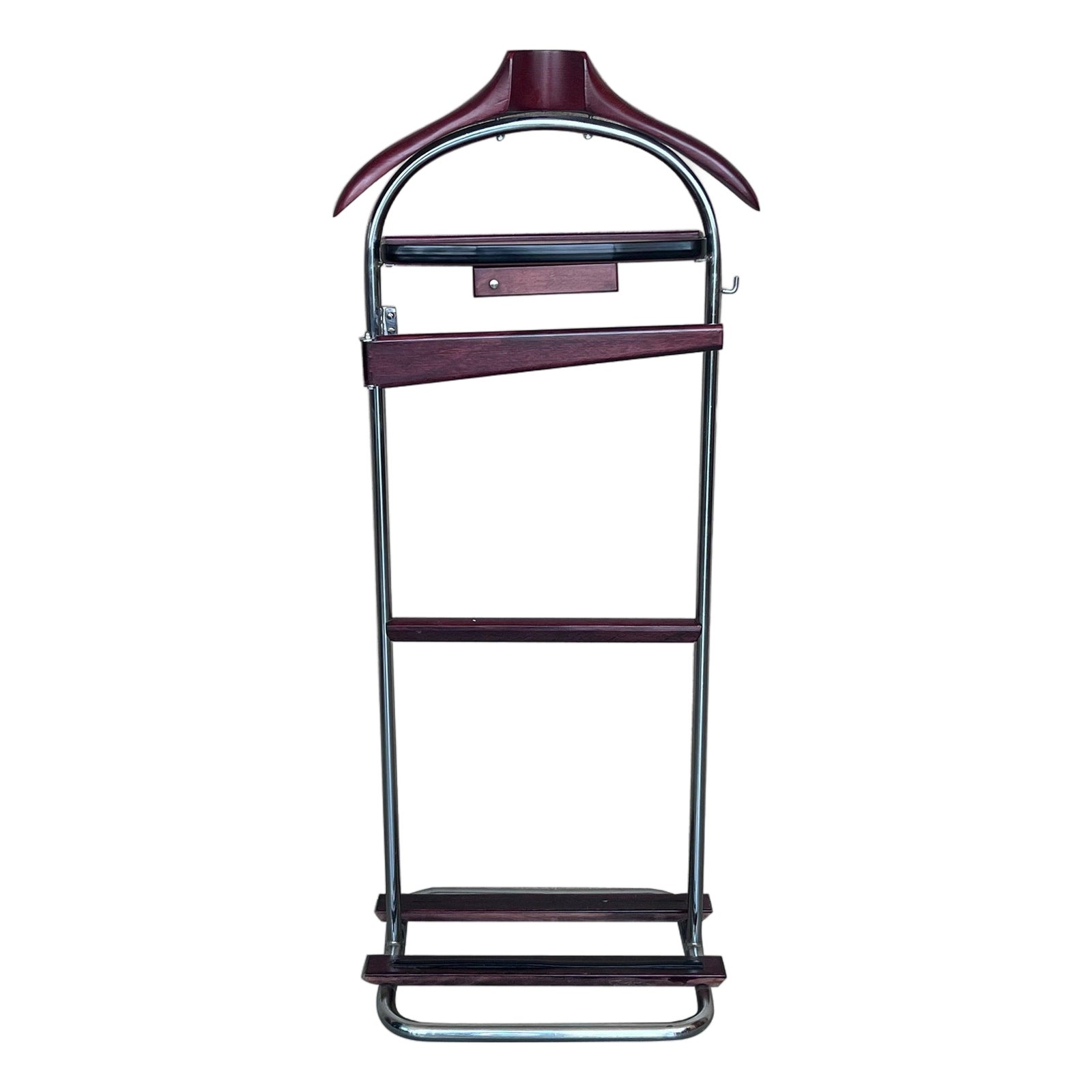 Mid 20th Century Ico Parisi Style Beechwood and Brass Suit Rack | Chairish