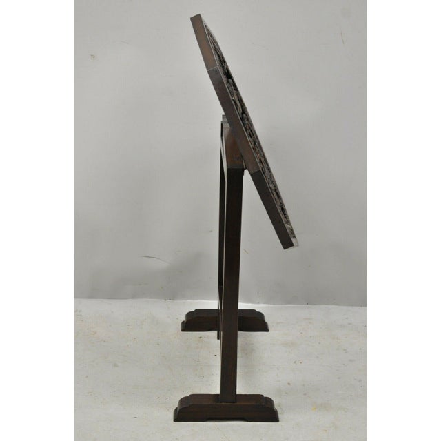 Antique Chinese Carved Hardwood Folding Gate Leg Table With Figural ...