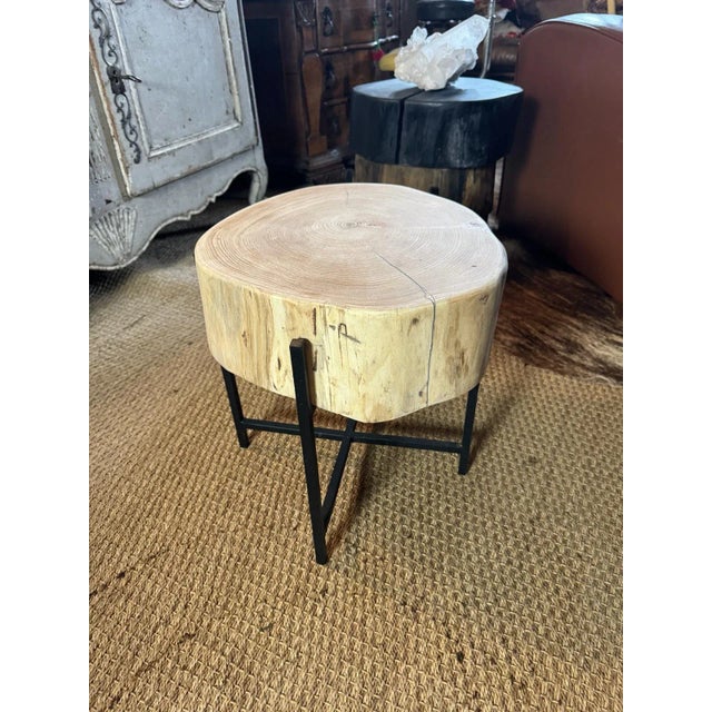 Raw Wood Live Edge Side Table | Chairish