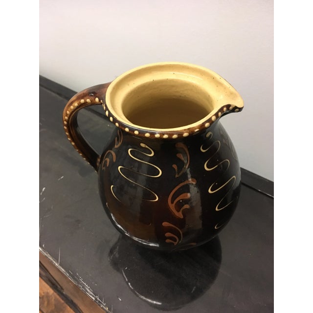 Mid Century Folk Art Red Ware Pitcher | Chairish