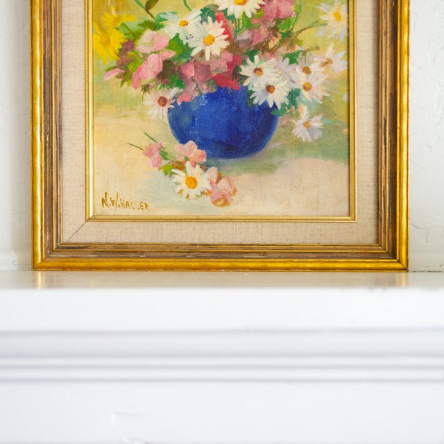 Nellie Ward Haller Floral Still Life Painting | Daisies in Vase | Chairish
