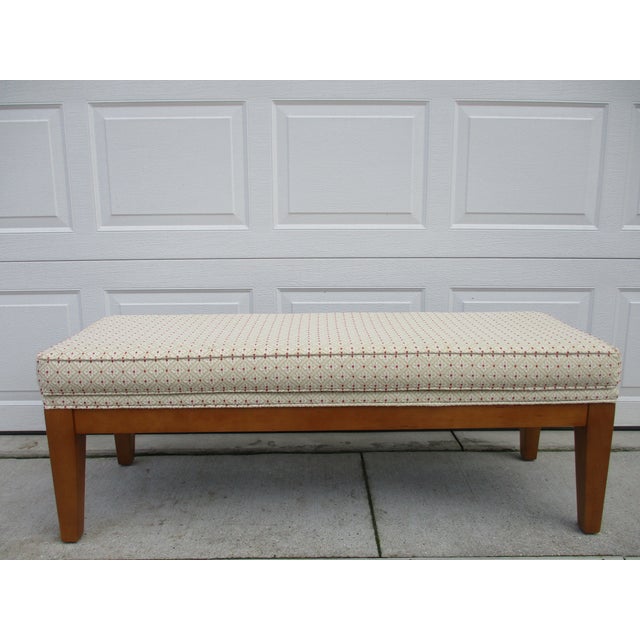 Ethan Allen Scandinavian Modern Upholstered Bench | Chairish