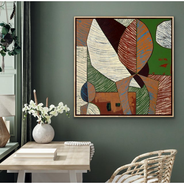 Side by Side Abstract Painting by Artist Pamela Harmon, Framed | Chairish