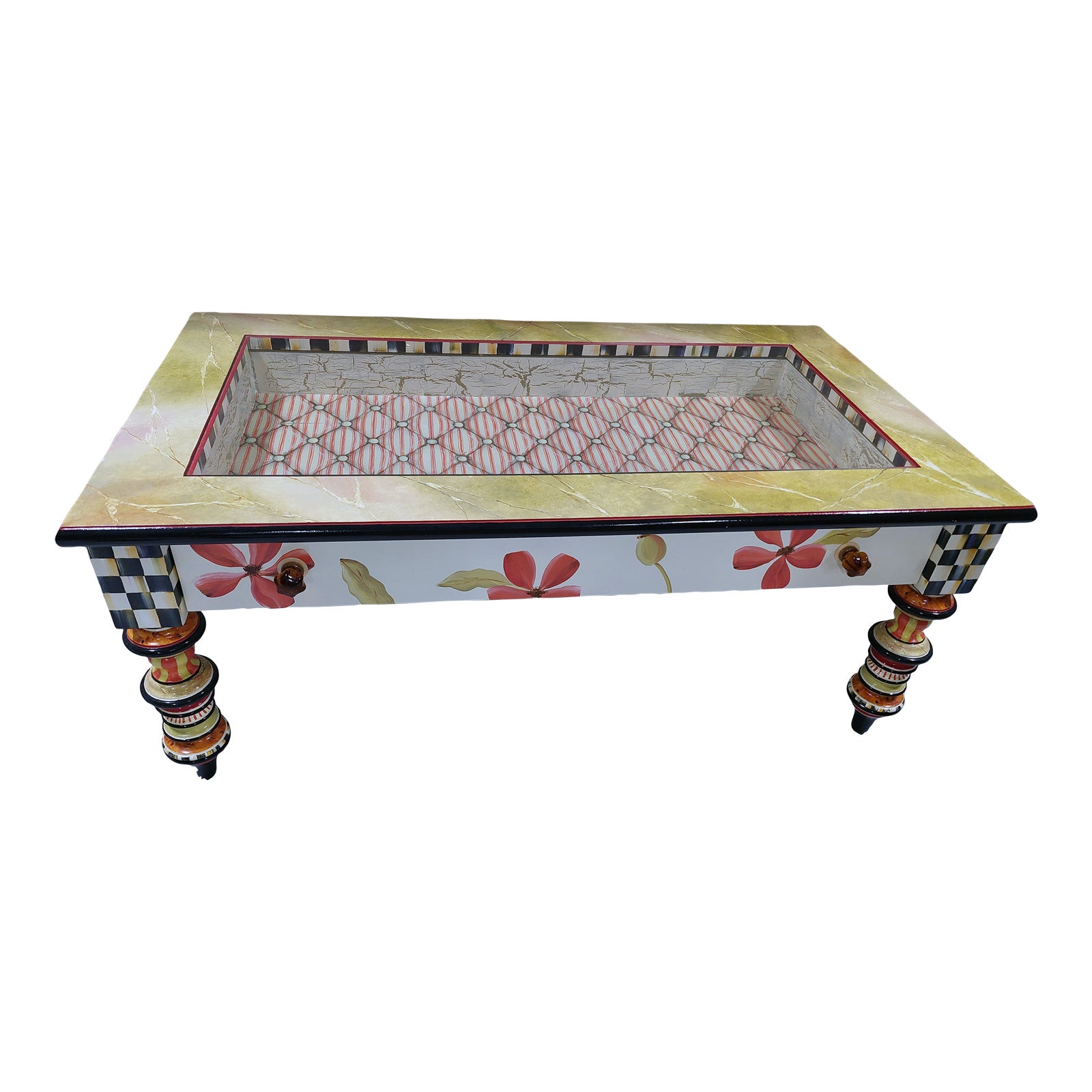 Mackenzie-Childs "Poppy Keepsake" Coffee Table Display Case | Chairish