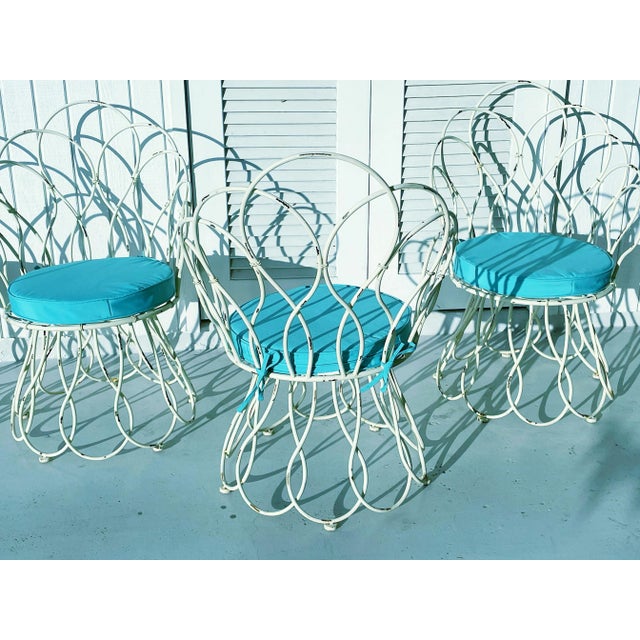 Vintage Metal Loop Patio Chairs - Set of Four | Chairish