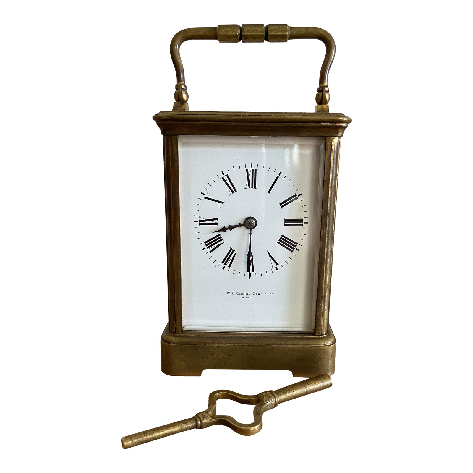 Antique American Brass Carriage Clock | Chairish