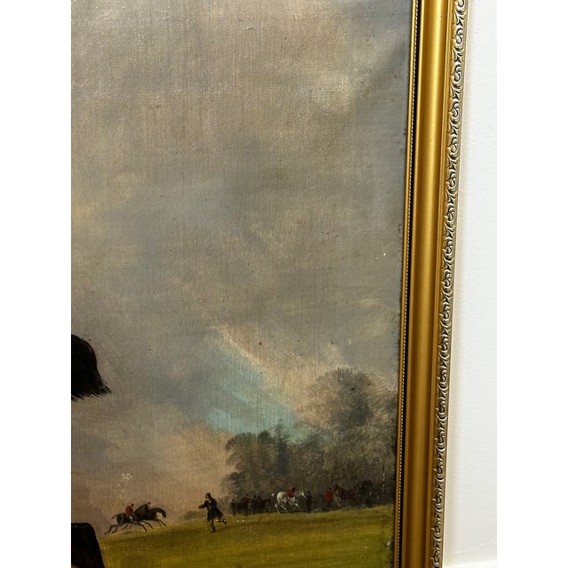 Mid 19th Century Victorian Oil Painting of a Bay Hunter Horse Pursued ...