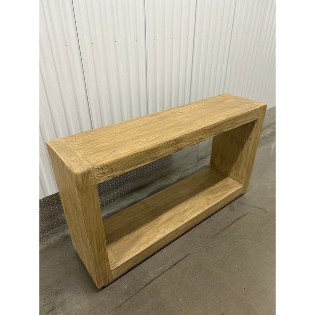 Natural Reclaimed Elm Wood Rectangle Console Table | Chairish