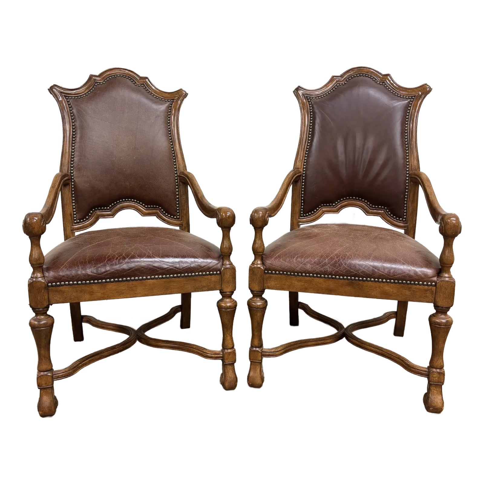 Vintage Ferguson Copeland Louis XVIII Sienna Armchairs - Pair | Chairish