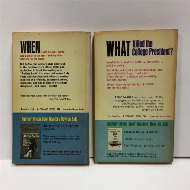 Vintage 1964 Books by Rex Stout - A Pair | Chairish