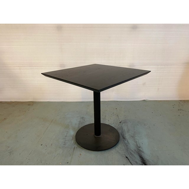 Vermont Farm Table White Oak True Black Square Bistro Dining Table ...