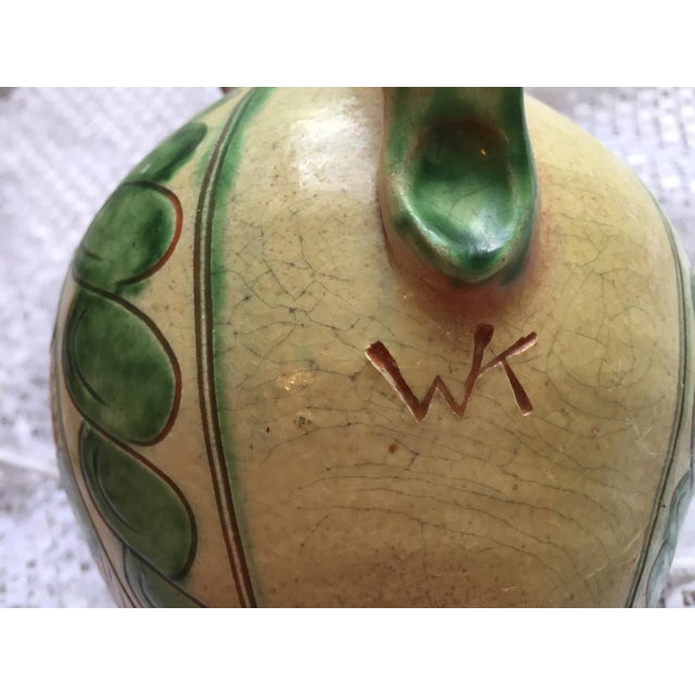 Wilhelm Kagel Early 20th Century Keramik Pitcher Green Checkered ...