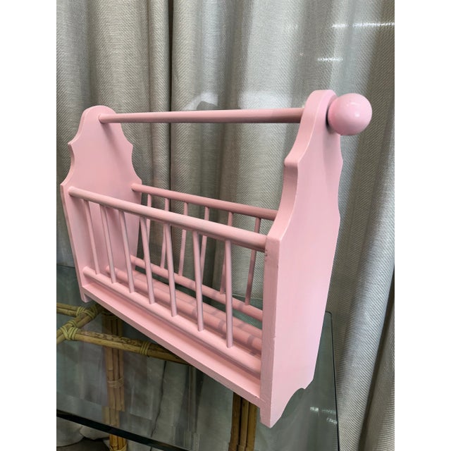 Bubble Gum Pink Magazine Holder | Chairish