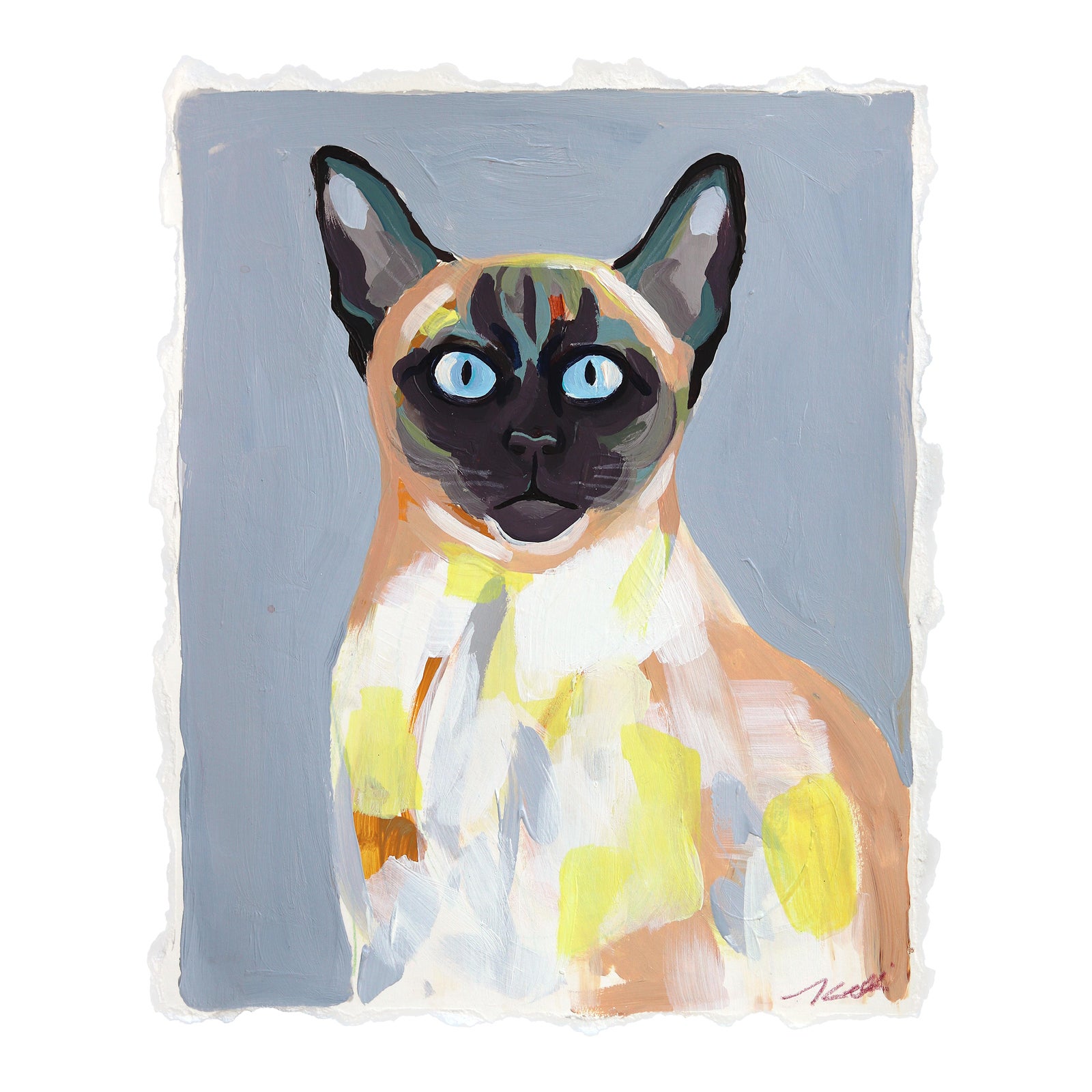 Can Food Only - Figurative Cat Painting on Paper Original Artwork by ...