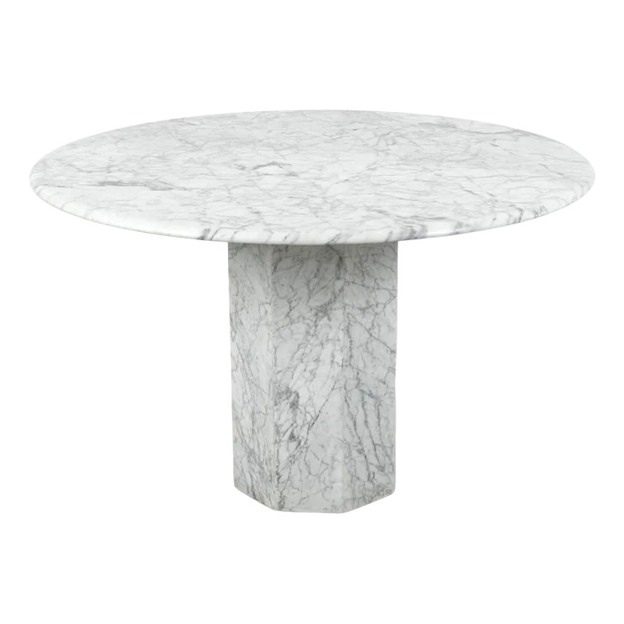 White Marble Dining Table | Chairish