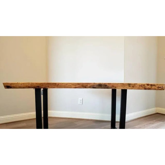 Natural Live Edge Highly Figured Inlaid Ash Slab Table | Chairish