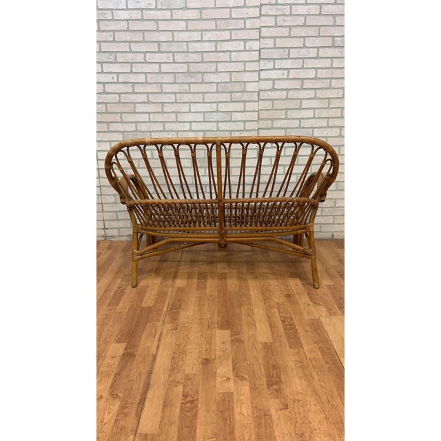 Mid-Century Italian Franco Albini Style Rattan & Bamboo Seating $ Side ...