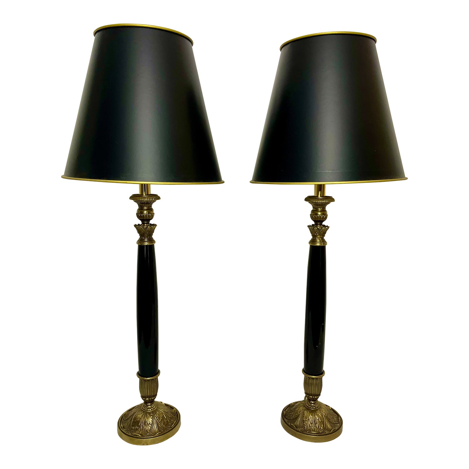 Late 20th Century Hollywood Regency Tall Buffet Lamps by Stiffel, a ...