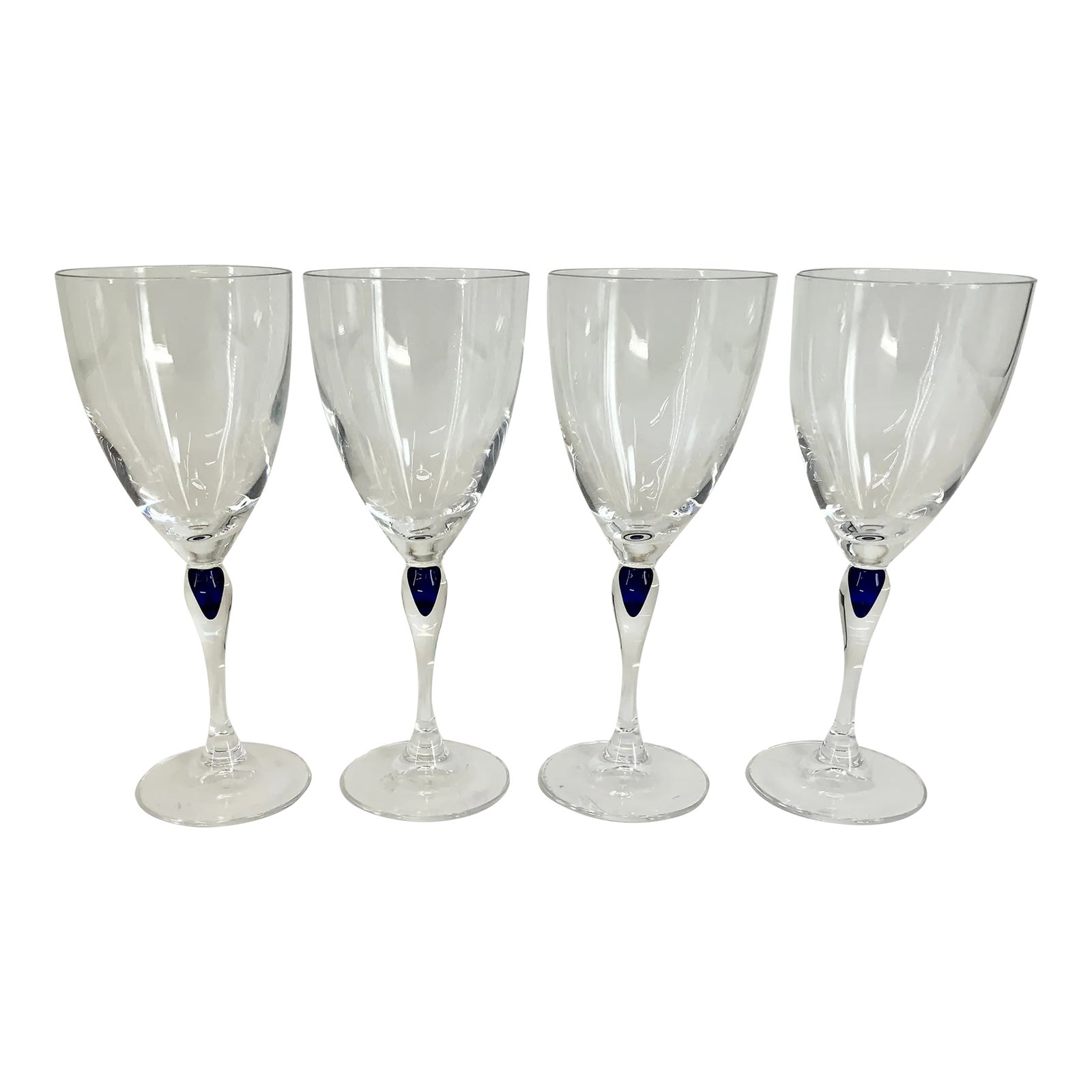 Set of 4 Orrefors Intermezzo Style White Wine Glasses | Chairish