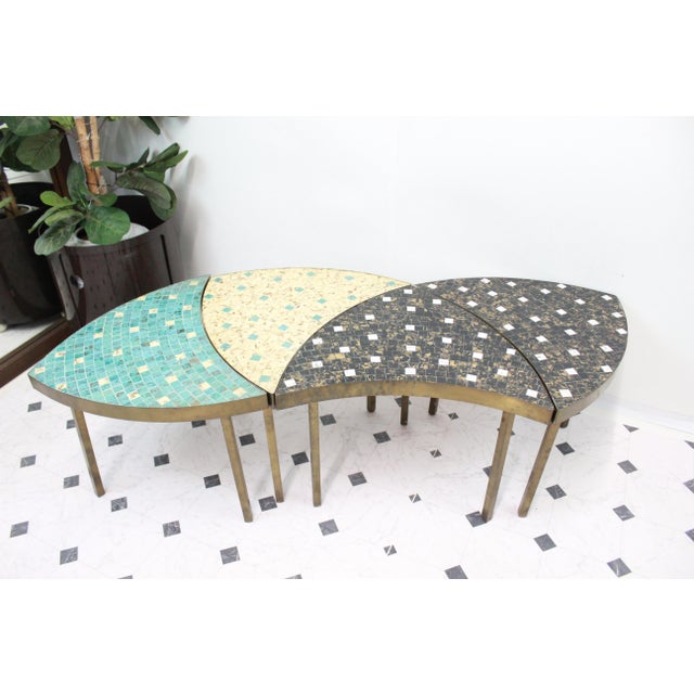 Mid Century Modern Table Set Tile Italian Mezza Luna | Chairish