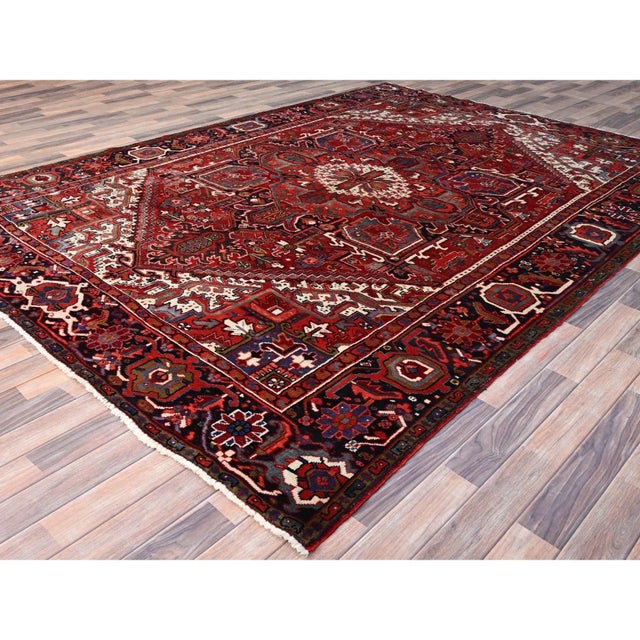 1960s Red Vintage Heriz Persian Rug | Chairish