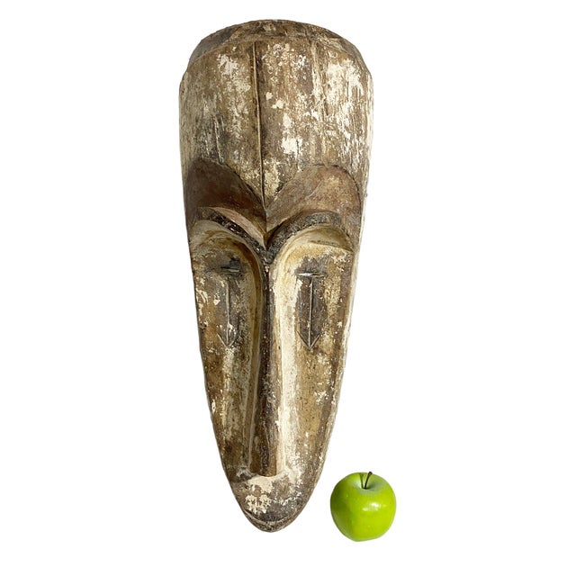 Old Fang Mask Elongated Face Gabon African Mask 21.5" H | Chairish