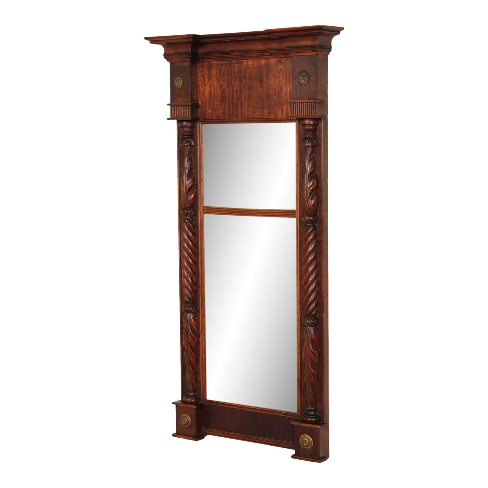 Antique American Classical Period Mahogany Pier Mirror | Chairish