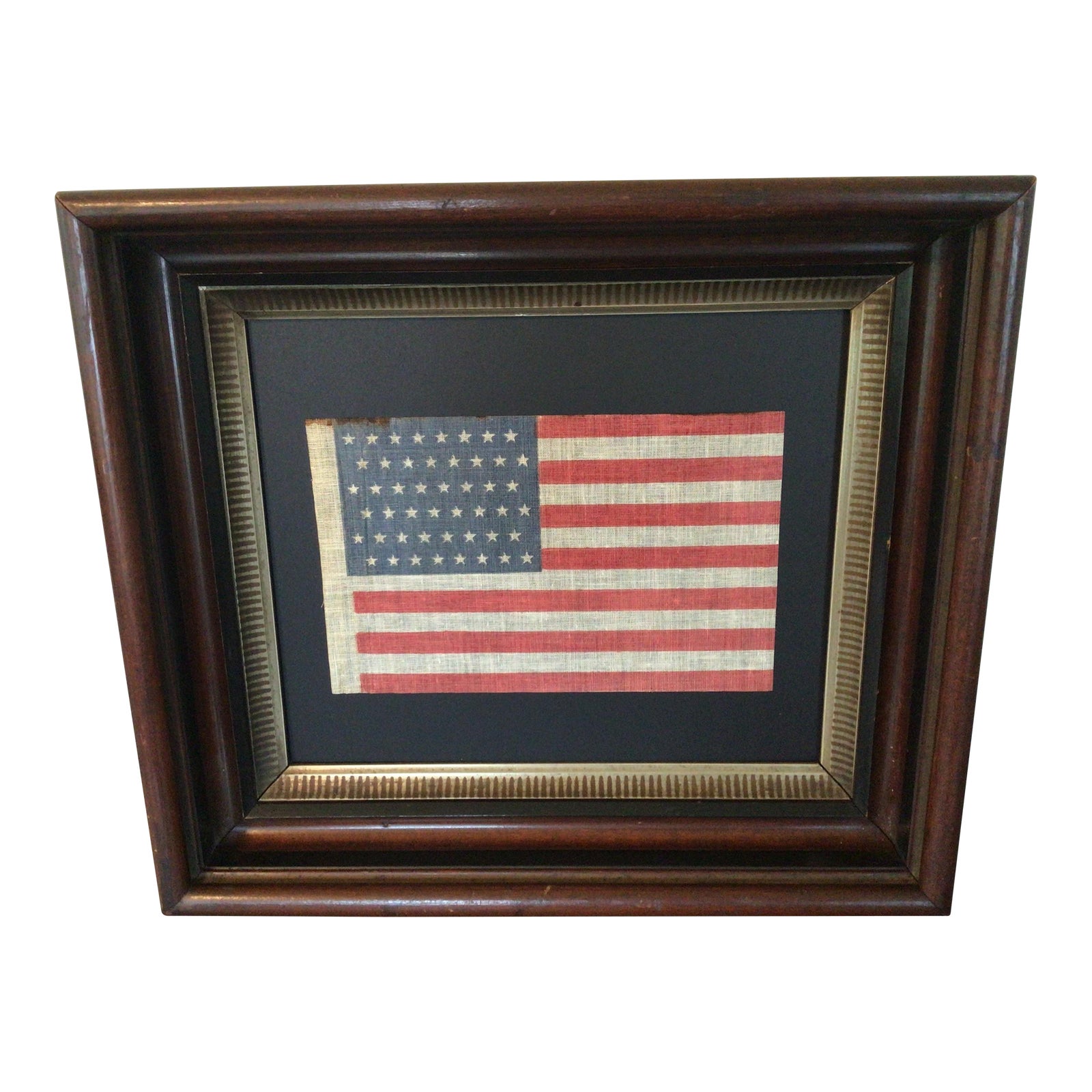 Antique Rare 48 Staggered Star American Flag 1912 | Chairish