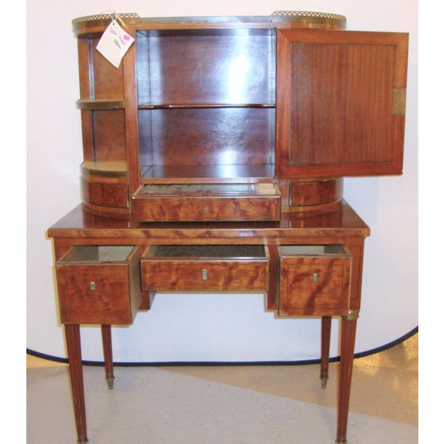 Louis XVI Style Vitrine Top Desk Cabinet | Chairish